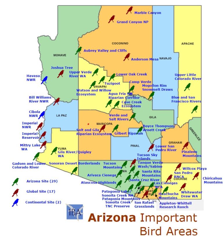 1. Map of all Arizona IBAs - Arizona Important Bird Areas Program